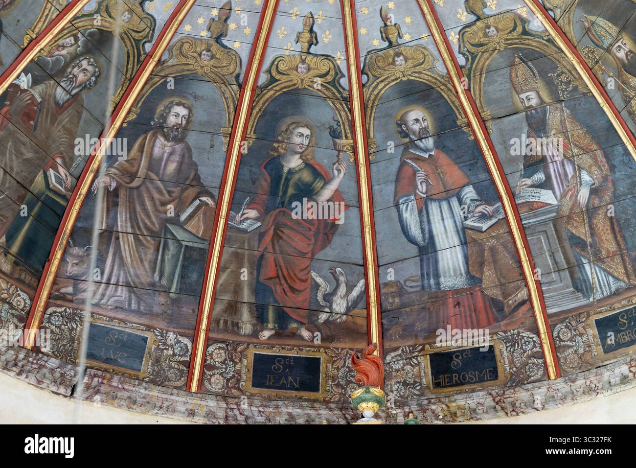 Saints Matthew, Luke, John, Jerome and Ambrose on the ceiling over the ...