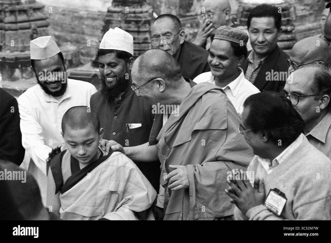 His Holiness Dalai Lama at an inter faith meeting under the Bodhi Tree ...
