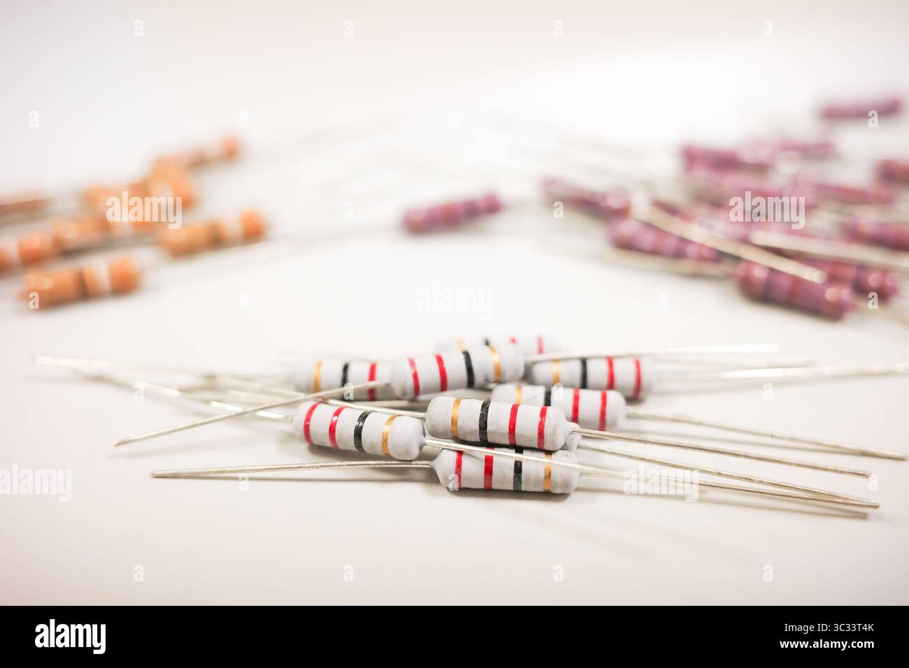 Colorful carbon film resistors isolated on white background Stock Photo ...