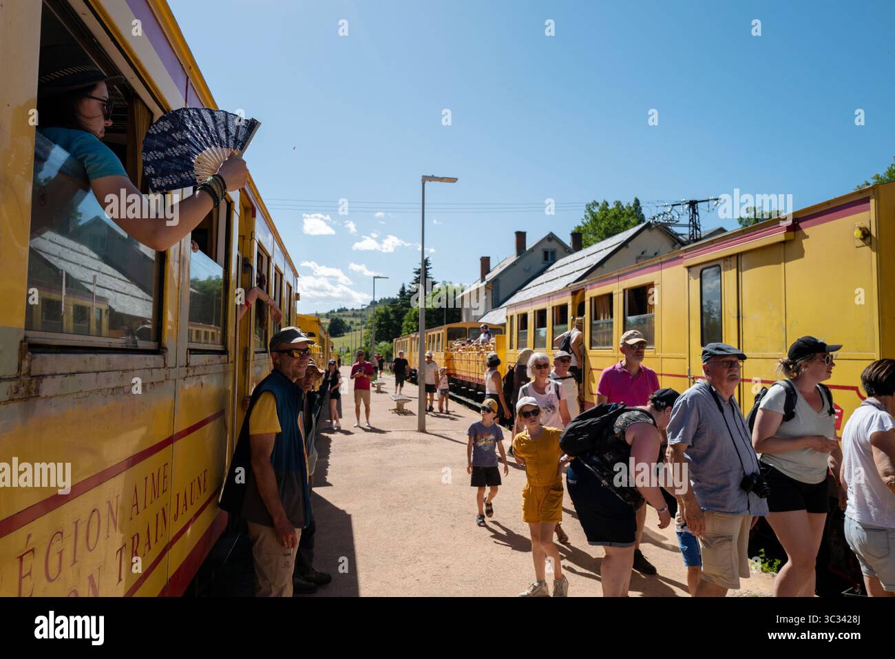 The Yellow Train in the Pyrénées-Orientales department ; Pyrenees ...