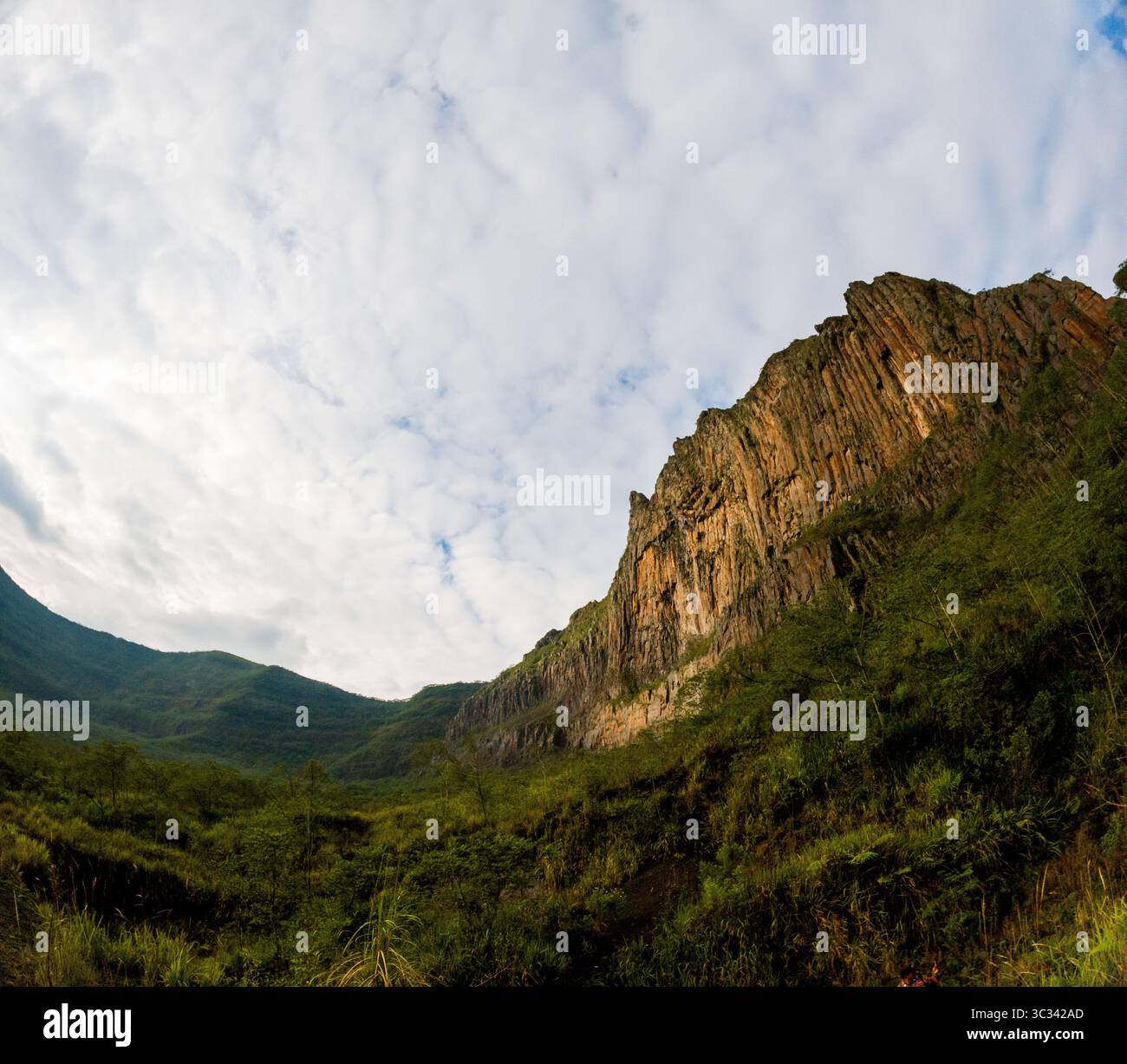 A view of the Kelud volcano cluster in the morning. One of Indonesia's ...
