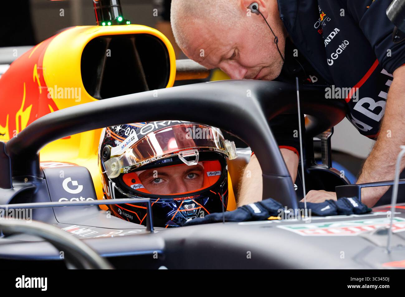 Red Bull driver Max Verstappen of the Netherlands prepares for the ...