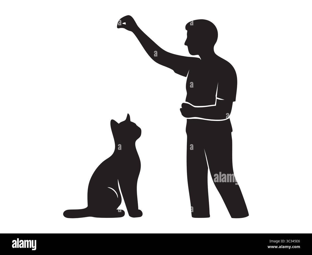 Human and cat interaction Stock Vector Images - Alamy