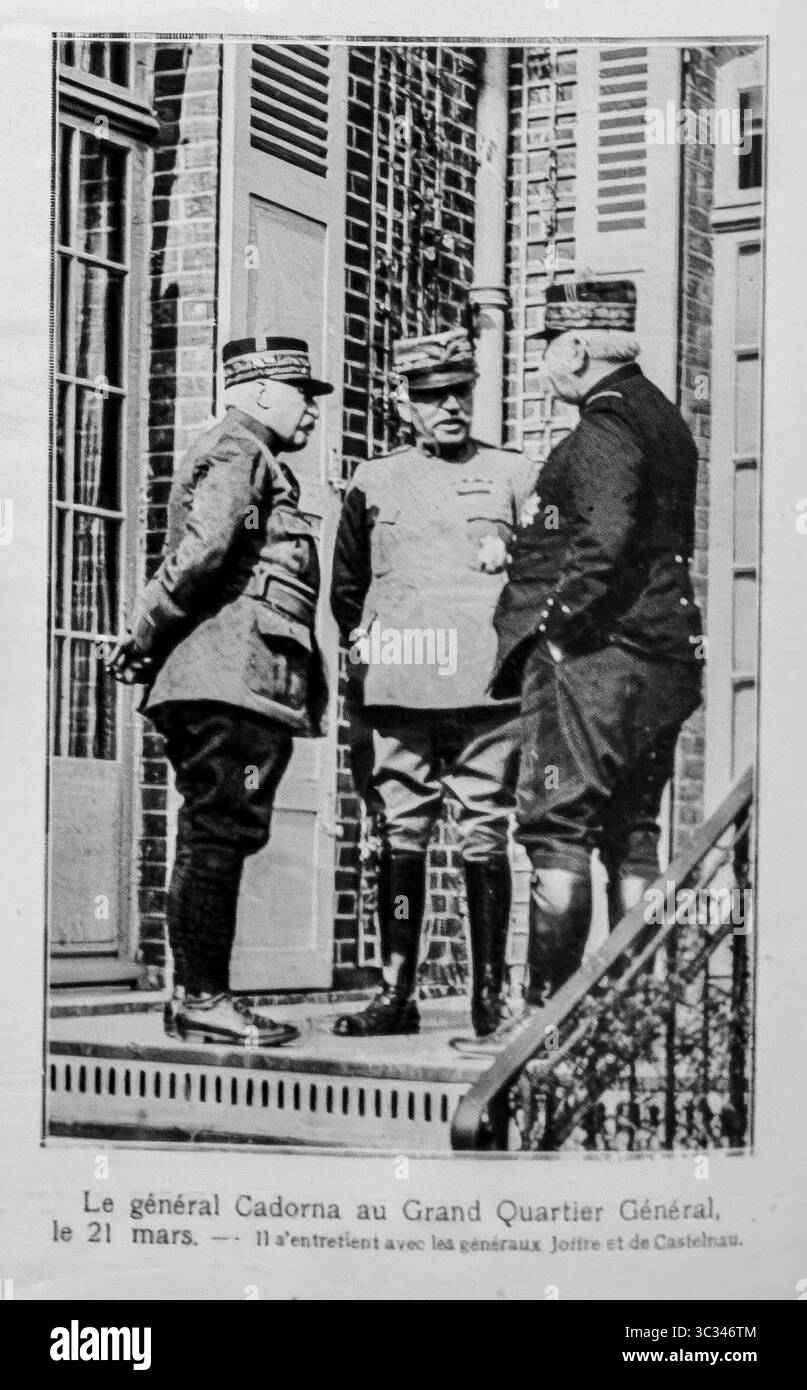 General Luigi Cadorna of Italy confers with French Generals Joseph ...