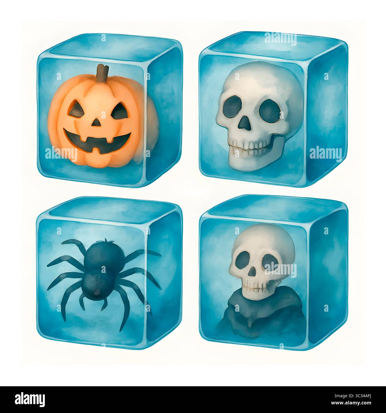 Hand Painted Halloween Clipart – Cute Ghosts, Props & Spooky Objects in ...