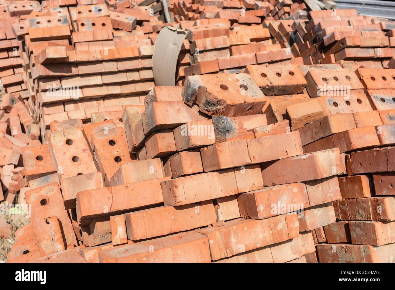 Construction materials seen stacked near a building site highlighting ...