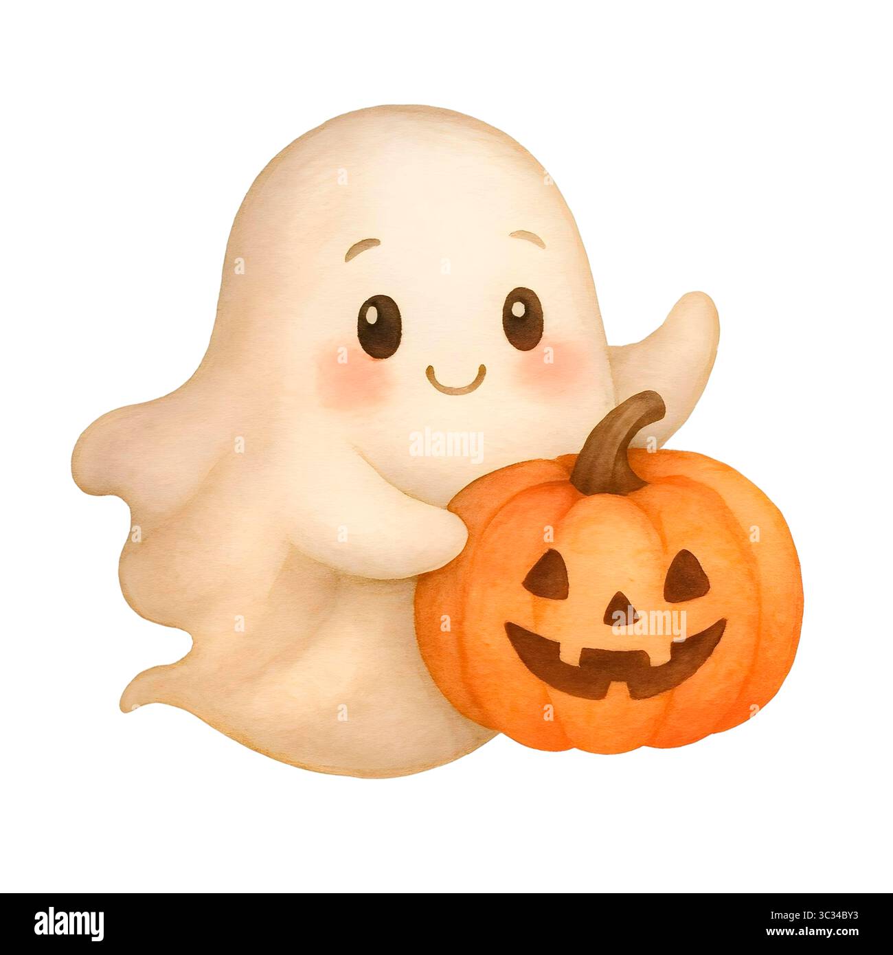 Hand Painted Halloween Clipart – Cute Ghosts, Props & Spooky Objects in ...