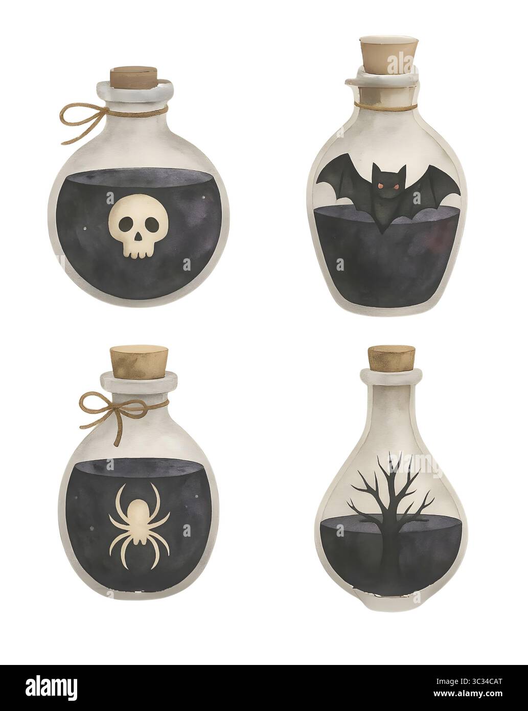 Hand Painted Halloween Clipart – Cute Ghosts, Props & Spooky Objects in ...
