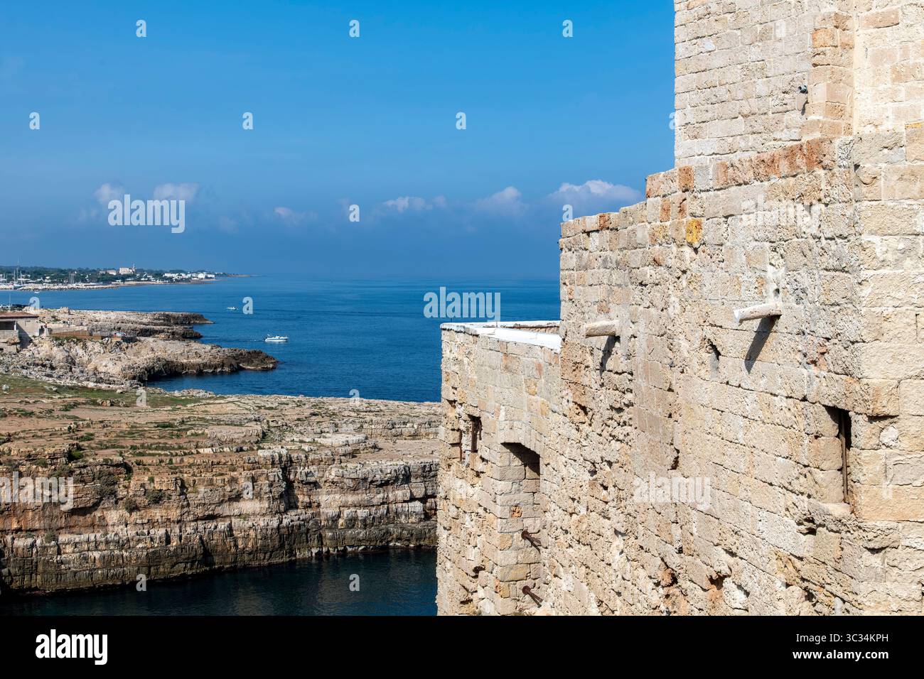 Panoramic high level view of historic brick building at the cove Lama ...