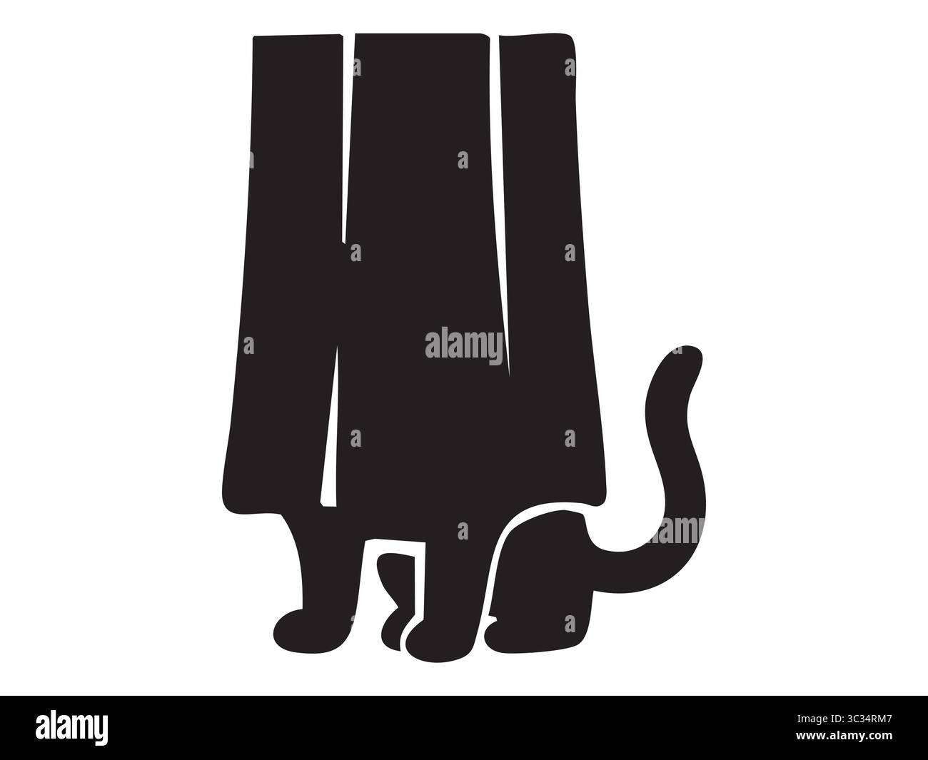 Silhouette cat behind window hi-res stock photography and images - Alamy