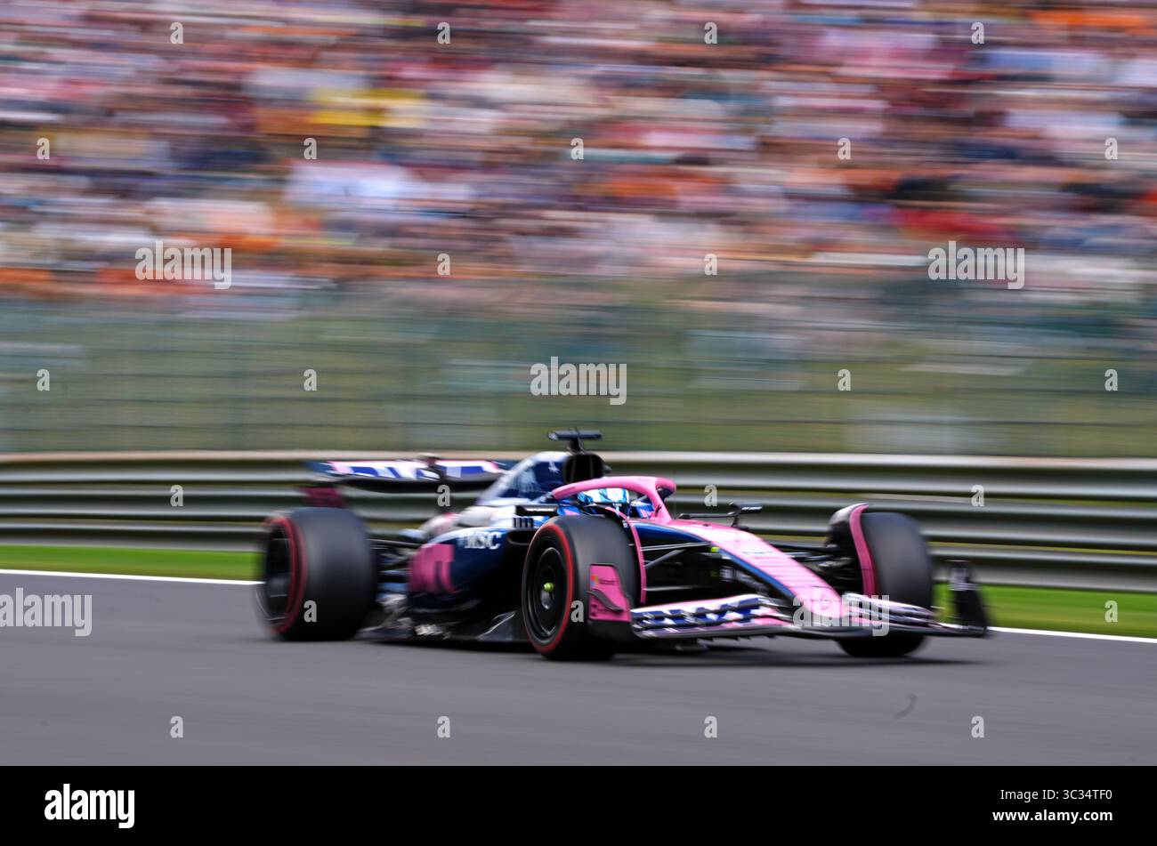 Alpine's Pierre Gasly during practice at Spa Francorchamps, Belgium ...