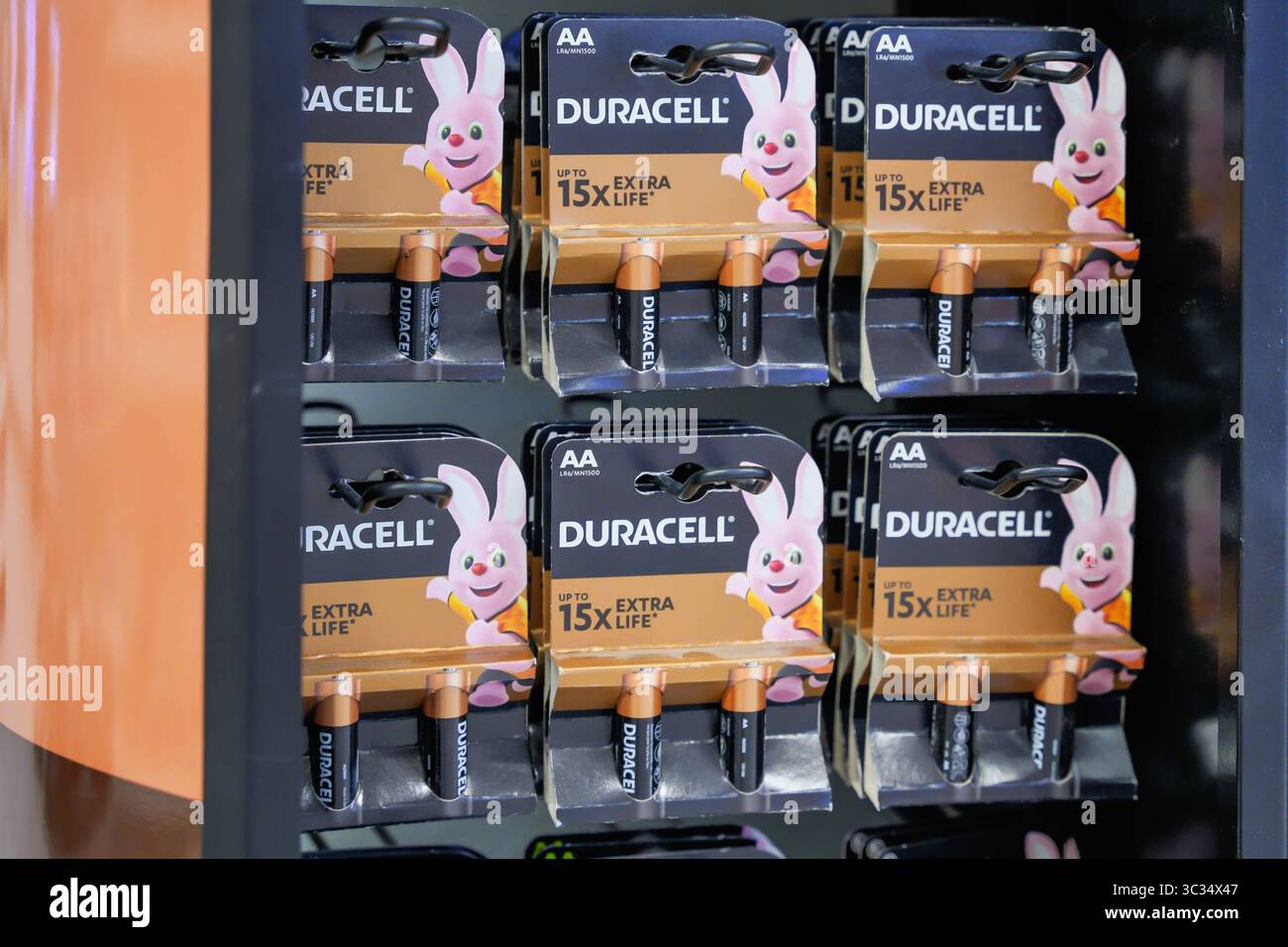 Almaty, Kazakhstan - July 08, 2025: AA Duracell Extra Life batteries in ...
