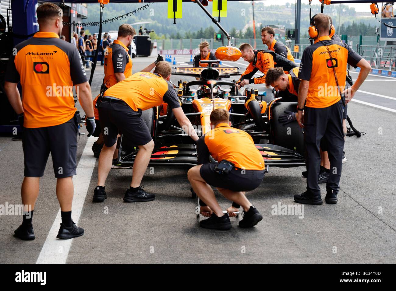 McLaren driver Oscar Piastri of Australia in the pitlane during the ...