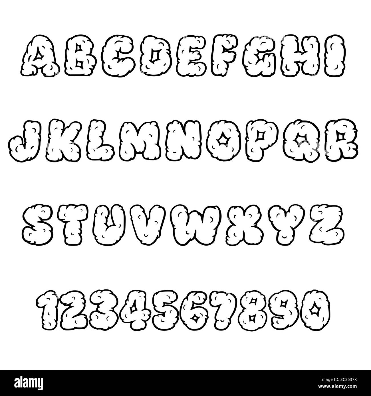 Fatty Chunk Alphabet Lettering ABC Fat Text Font Stock Photo - Alamy