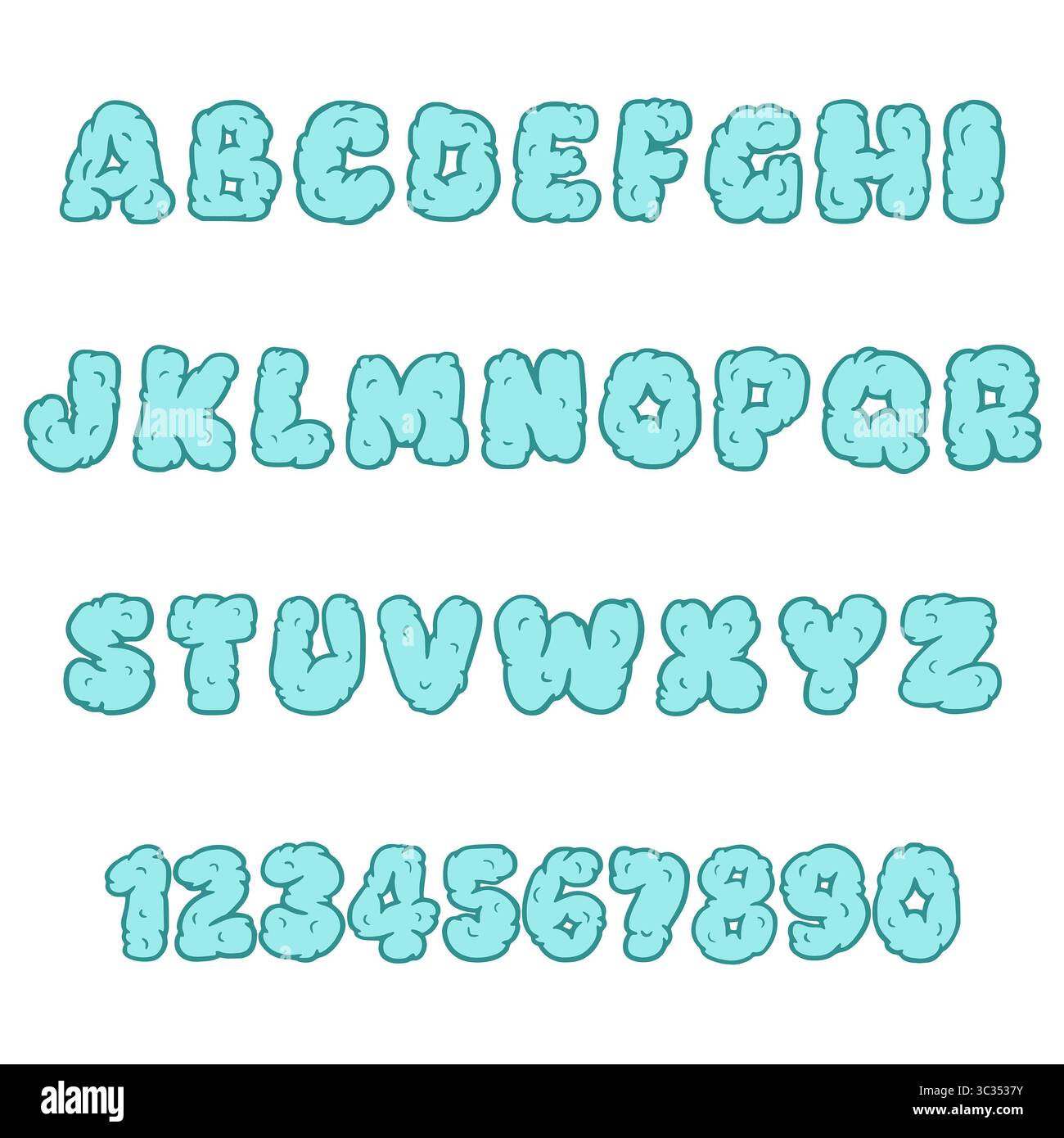 Fatty Chunk Alphabet Lettering ABC Fat Text Font Stock Photo - Alamy