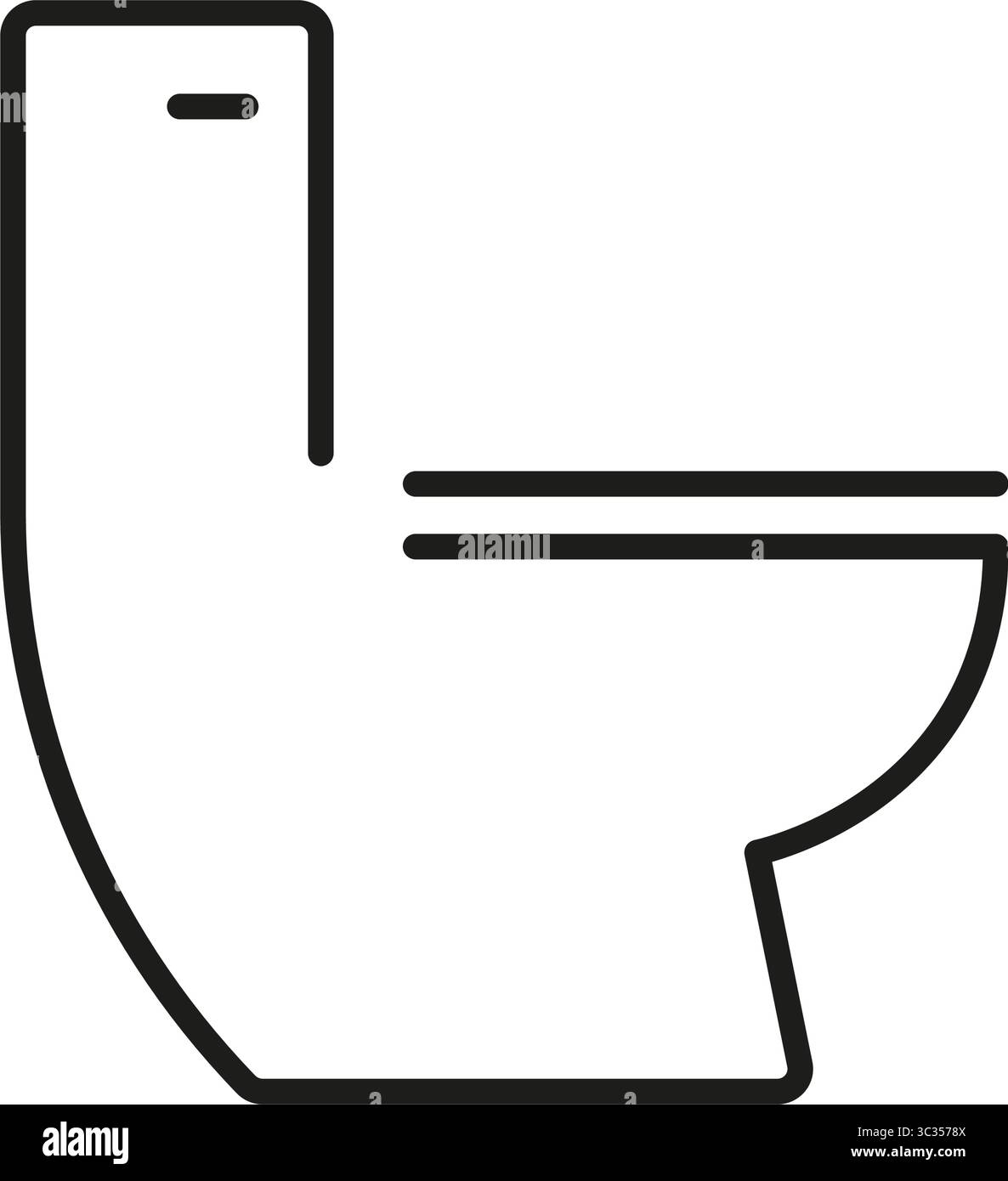 Toilet Line Icon. Bathroom Fixture, Sanitation, And Hygiene Outline ...
