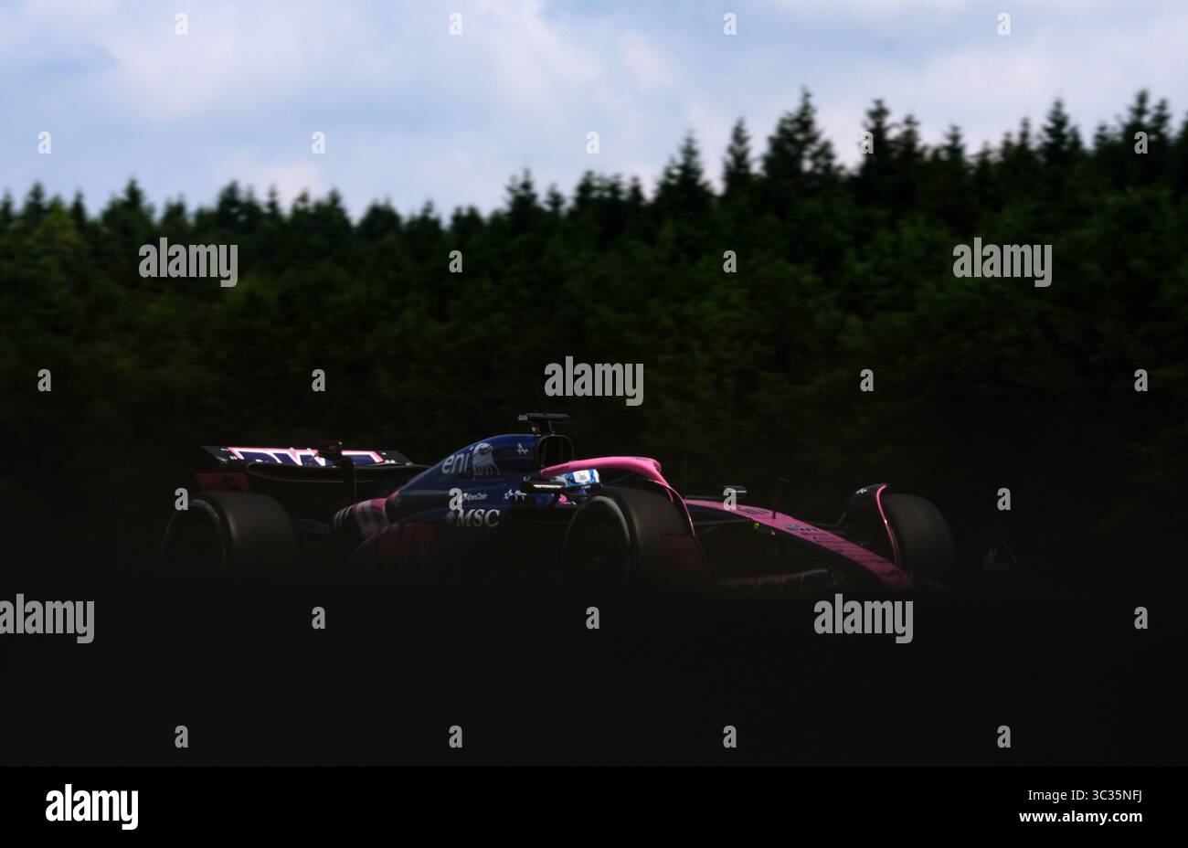 Alpine's Pierre Gasly during practice at Spa Francorchamps, Belgium ...