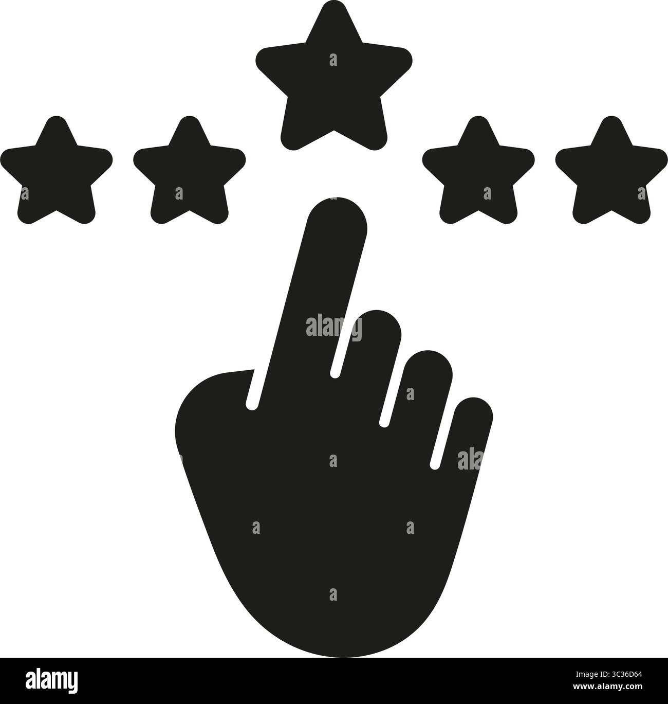 Hand Selecting Star Rating Solid Icon. User Feedback, Evaluation, And ...