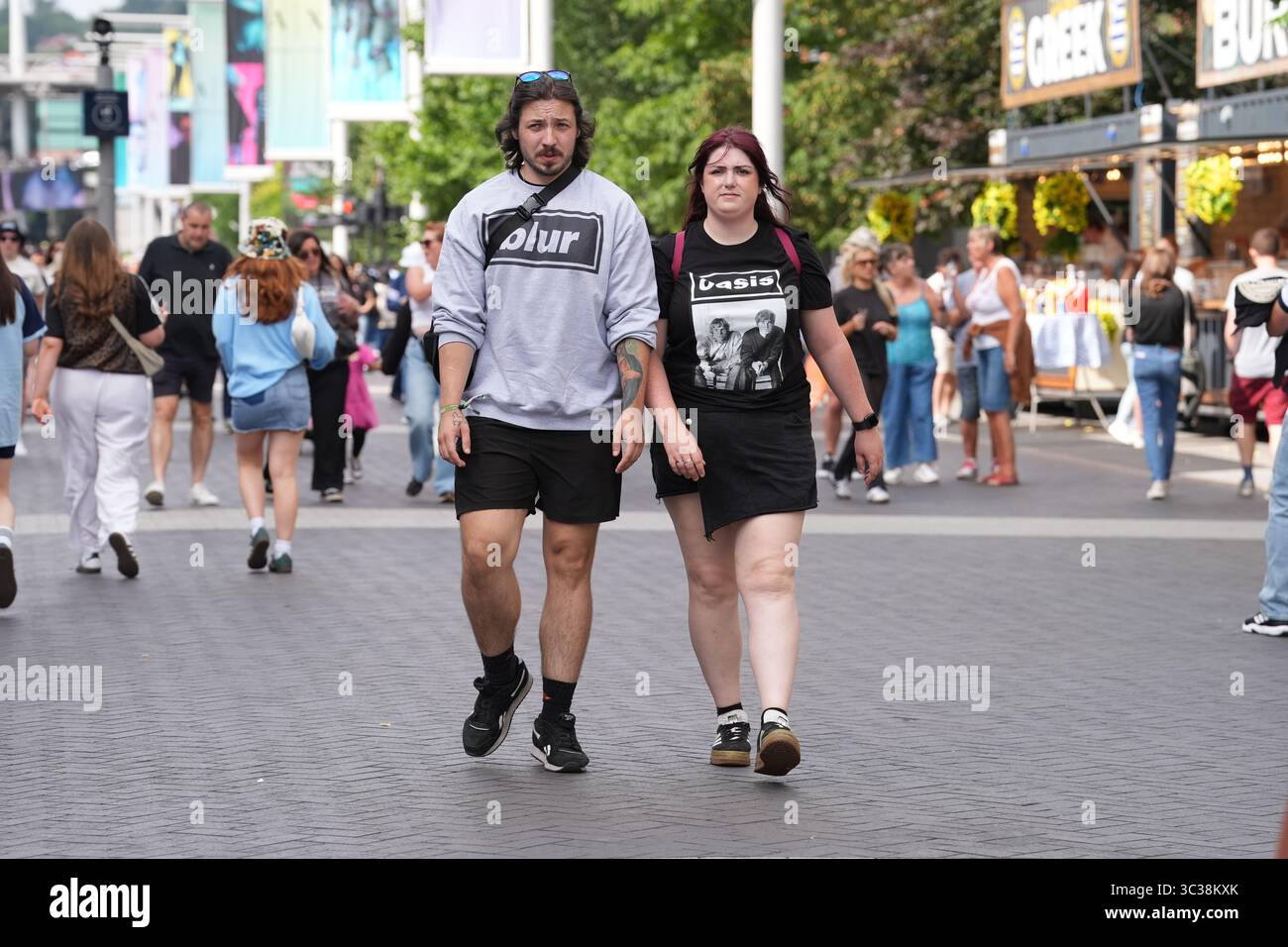 Oasis fans on wembley way, ahead of the first night of the oasis live ...