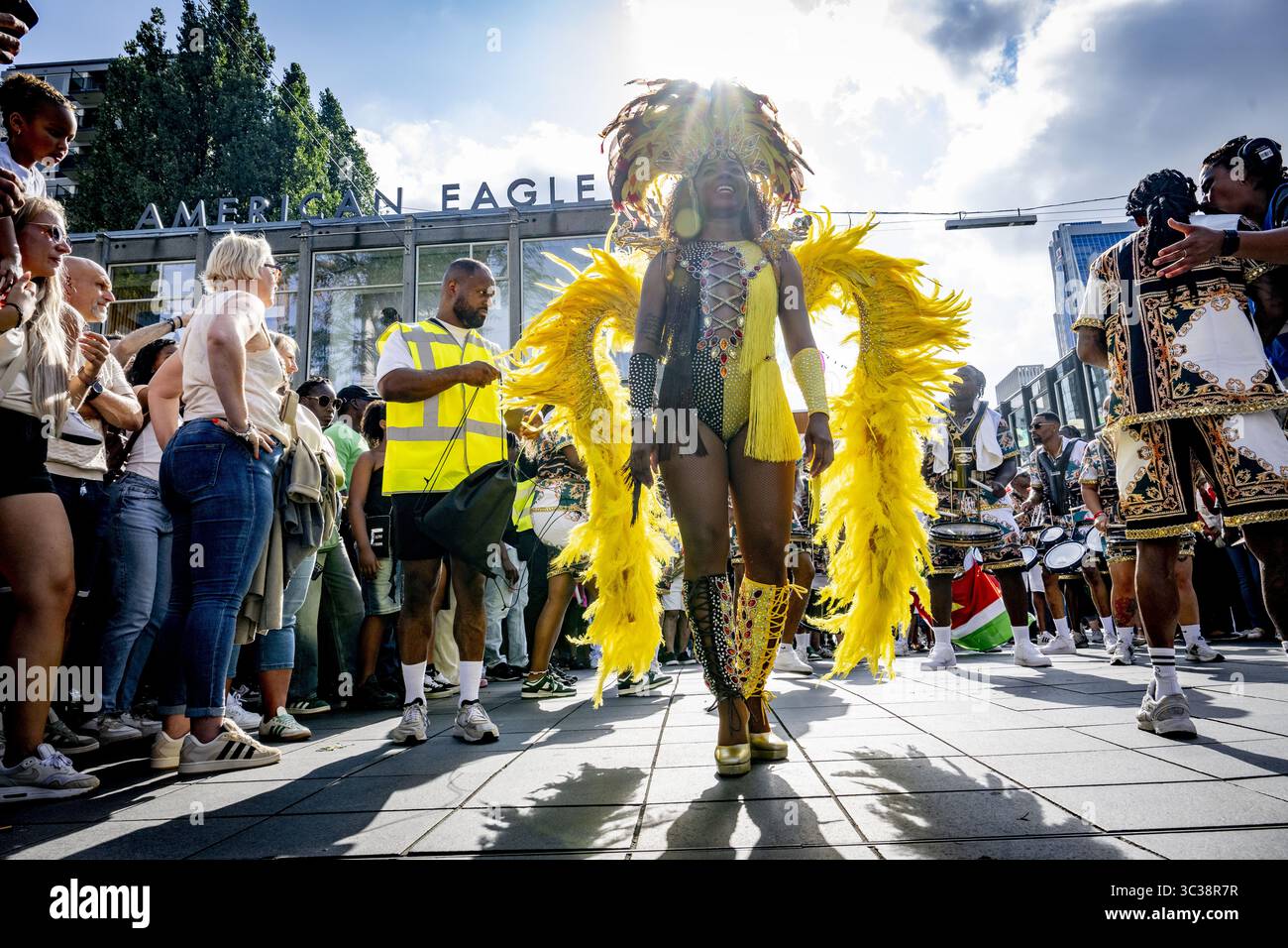 ROTTERDAM - A band on the line track during the Battle of Drums at the ...