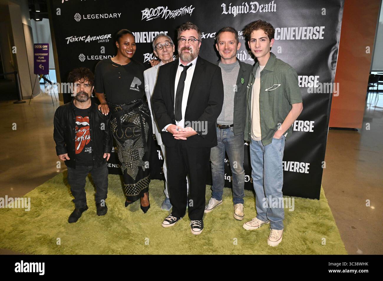 Peter Dinklage, Taylour Paige, Lloyd Kaufman, Macon Blair, Elijah Wood und Jacob Tremblay bei ...