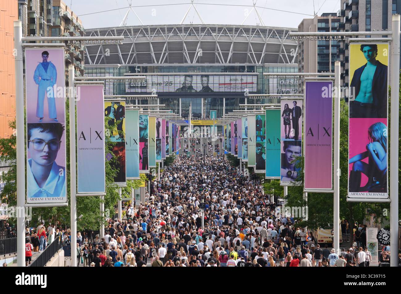 Oasis fans on Wembley Way, ahead of the first night of the Oasis Live ...