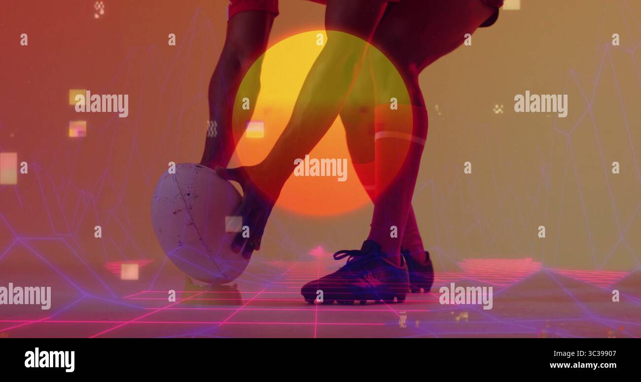 Crouching athlete in red hi-res stock photography and images - Alamy