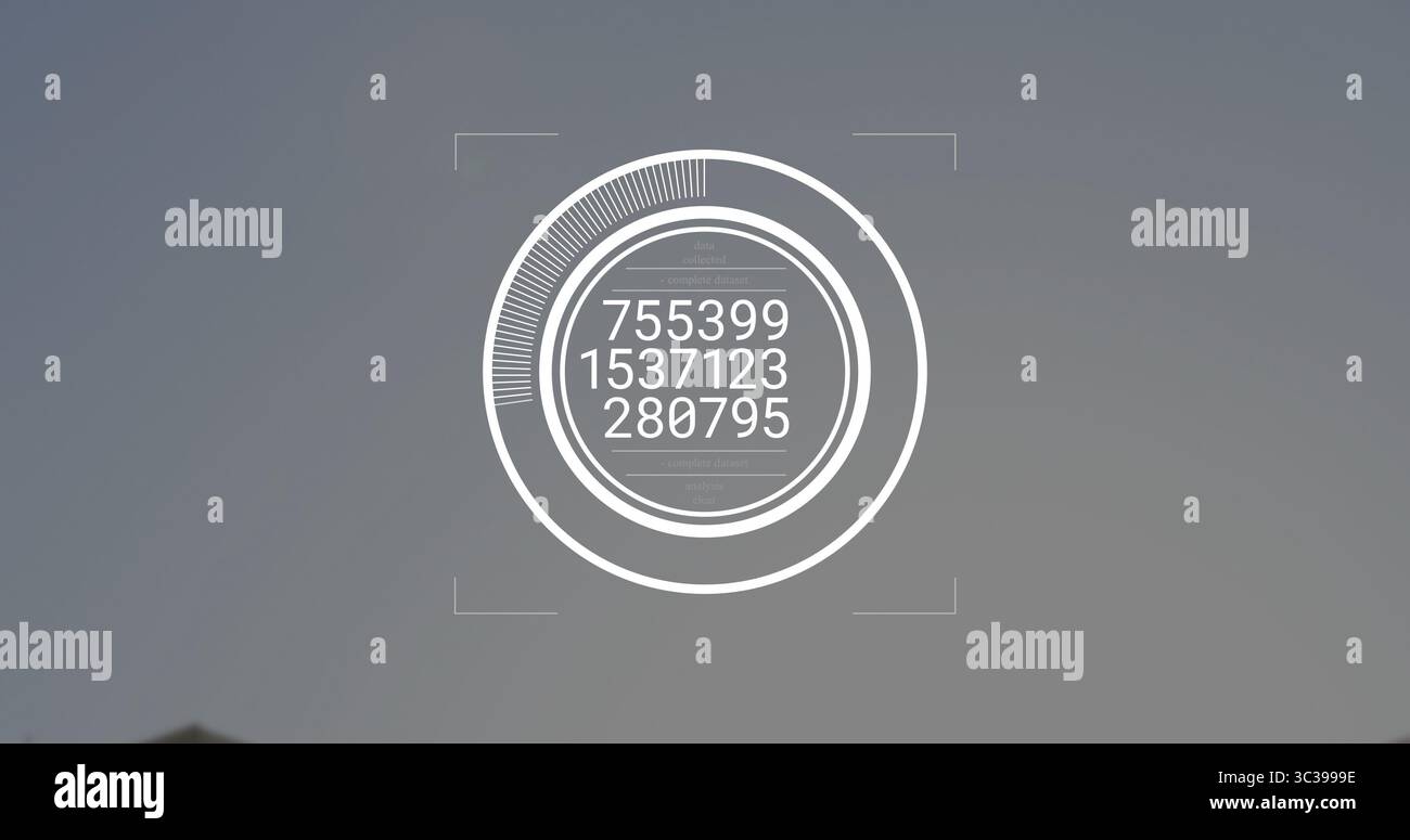 Showing digital circular interface with progress arc, readouts and ...