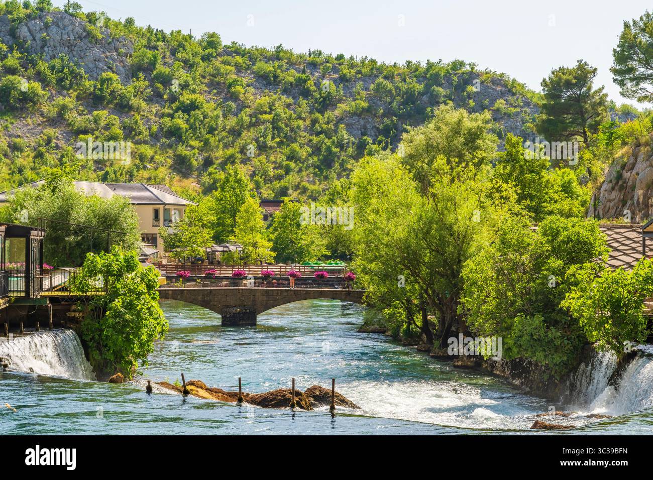 The river Buna spring and cascade in Blagaj, Bosnia-Herzegovina Stock ...