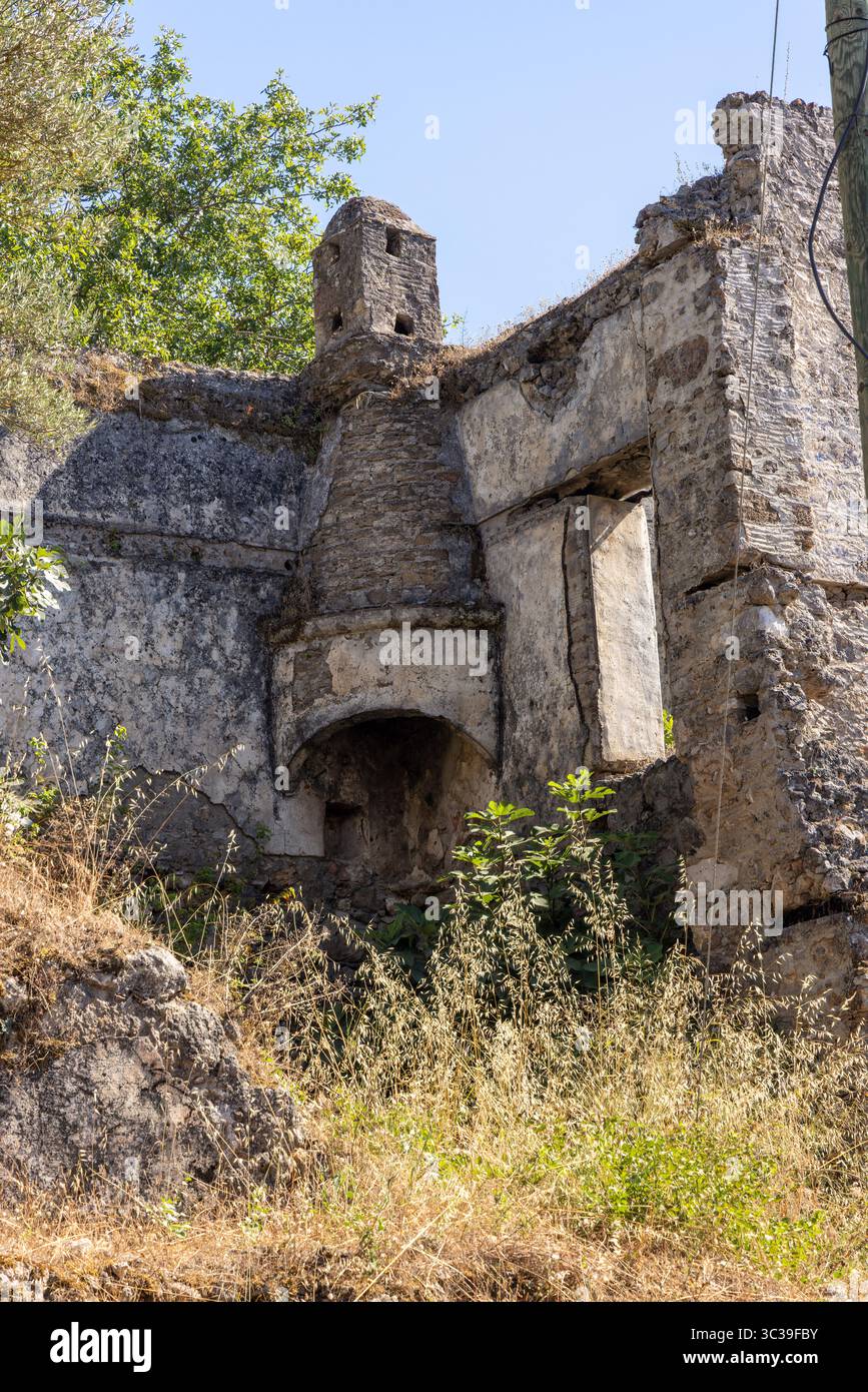 The abandoned Village of Kayaköy - Ghost town. Ruins of buildings in ...
