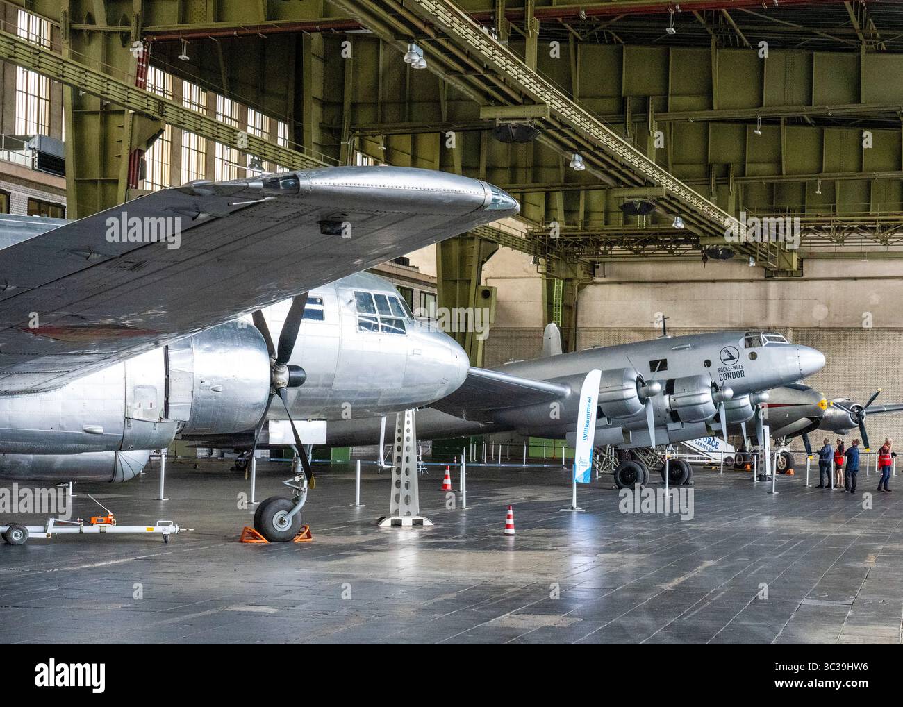 25 July 2025, Berlin: A Russian Ilyushin Il-14 (l-r), a German long ...