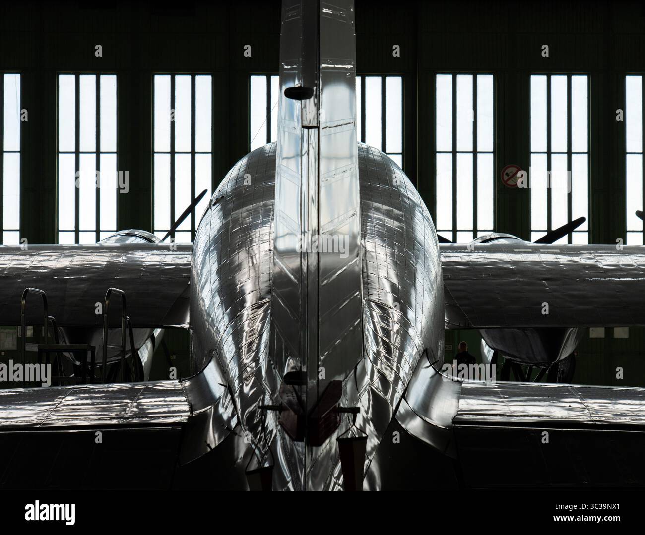 25 July 2025, Berlin: A Focke Wulf 200 "Condor" aircraft stands in ...