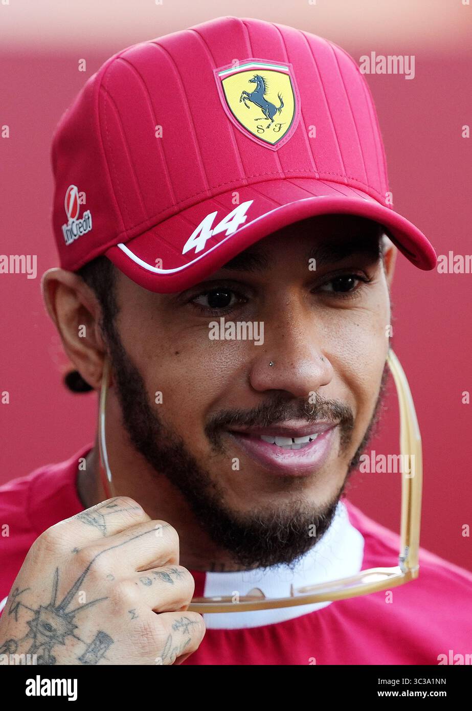 Ferrari driver Lewis Hamilton at Spa Francorchamps, Belgium. Picture ...