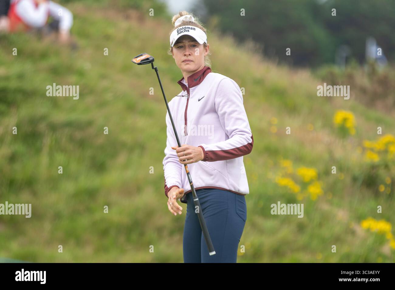 Dundonald, Scotland. 25th July 2025. Nelly Korda during the second round of ISPS HANDA Scottish ...