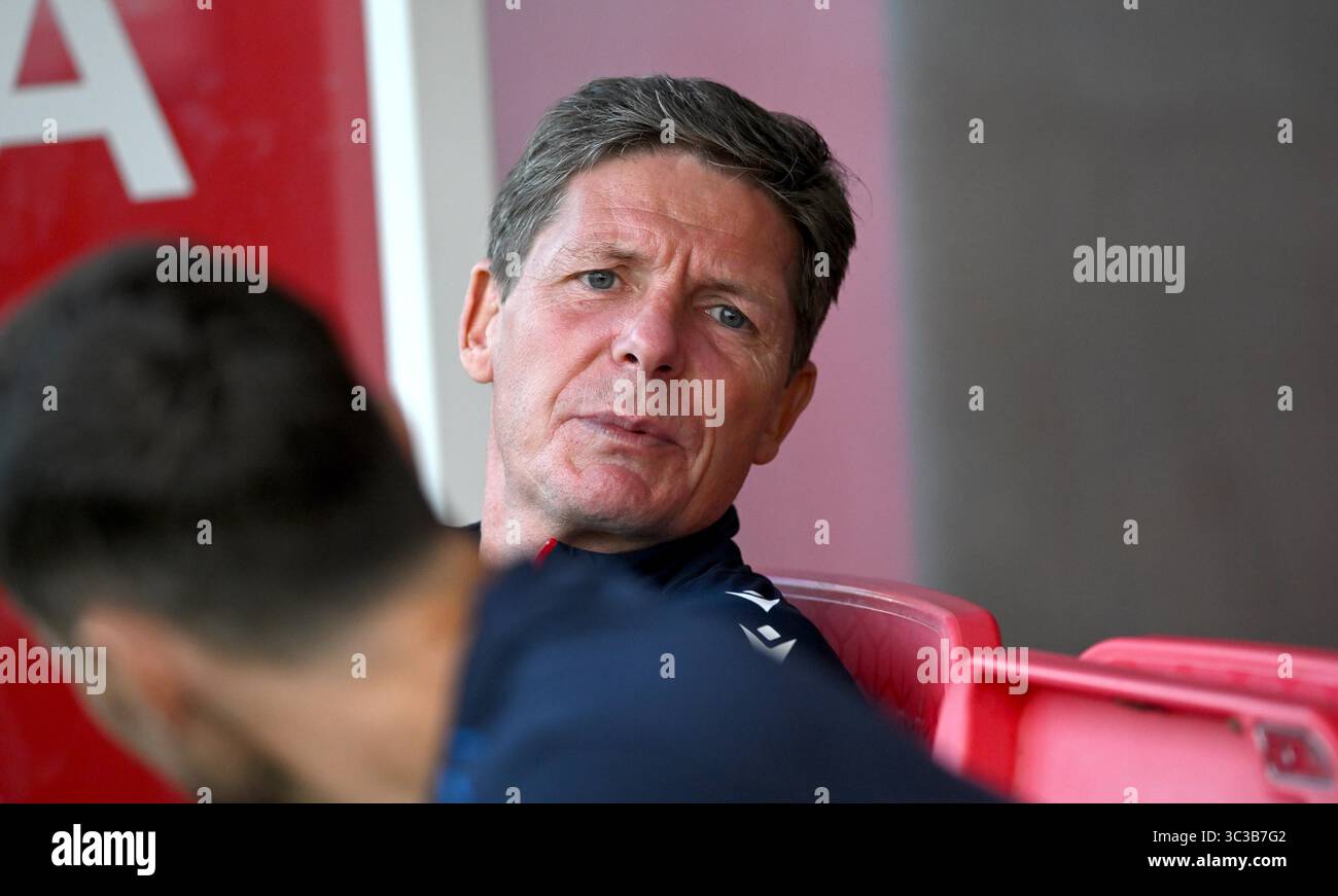 Crawley UK 25th July 2025 - Crystal Palace manager Oliver Glasner ...