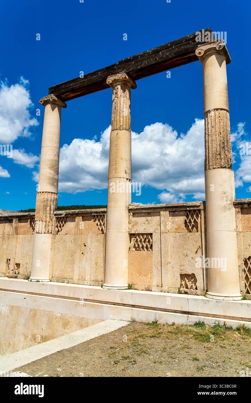 Surviving columns of the Abaton in Epidaurus, where ancient Greek ...