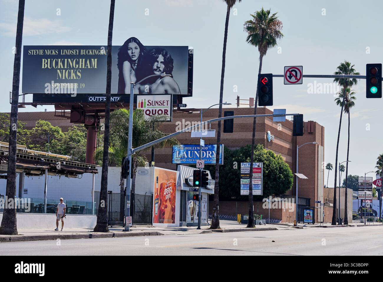 A billboard sign advertises the cover art from the 1973 album ...