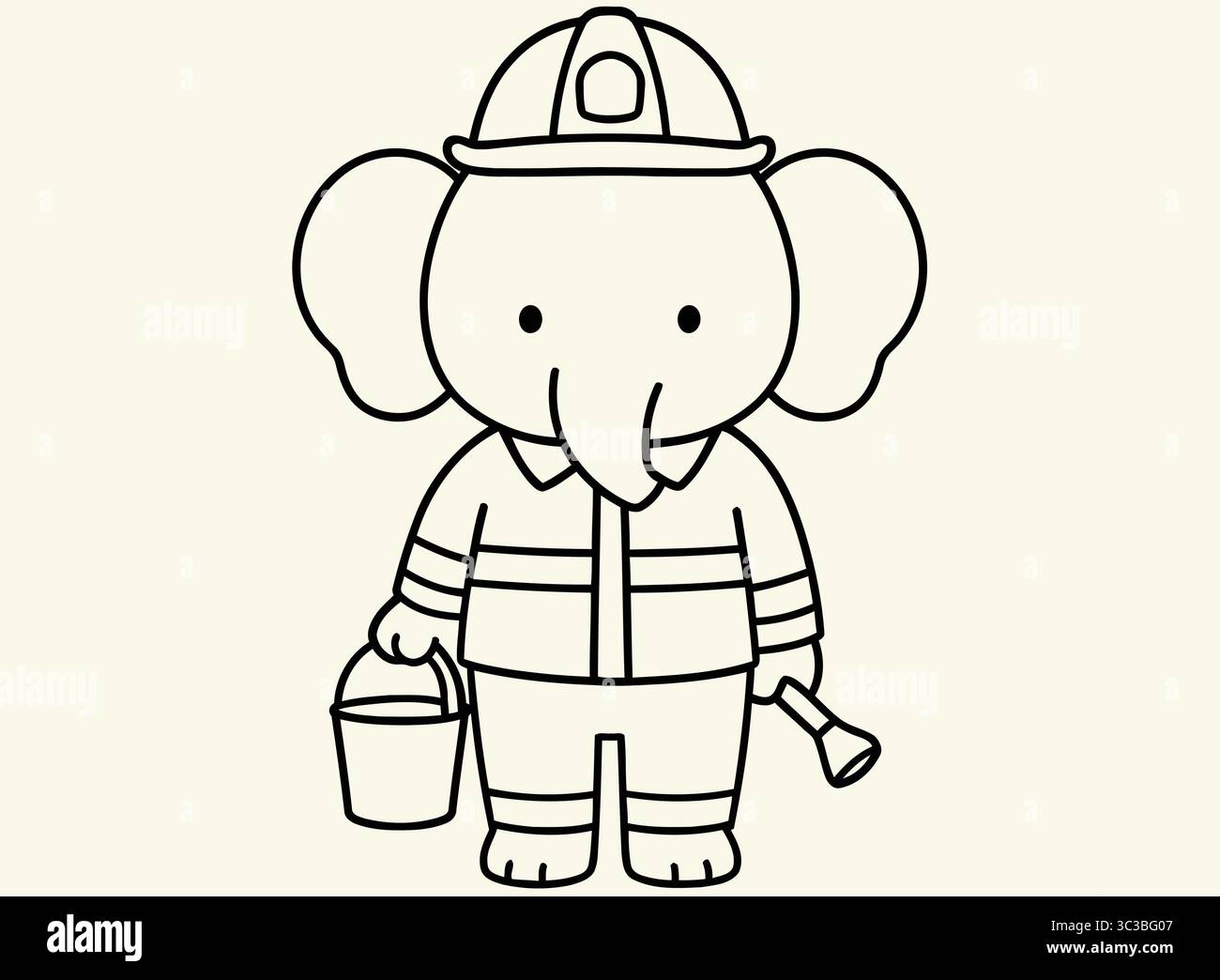 Editable canva fireman elephant hi-res stock photography and images - Alamy