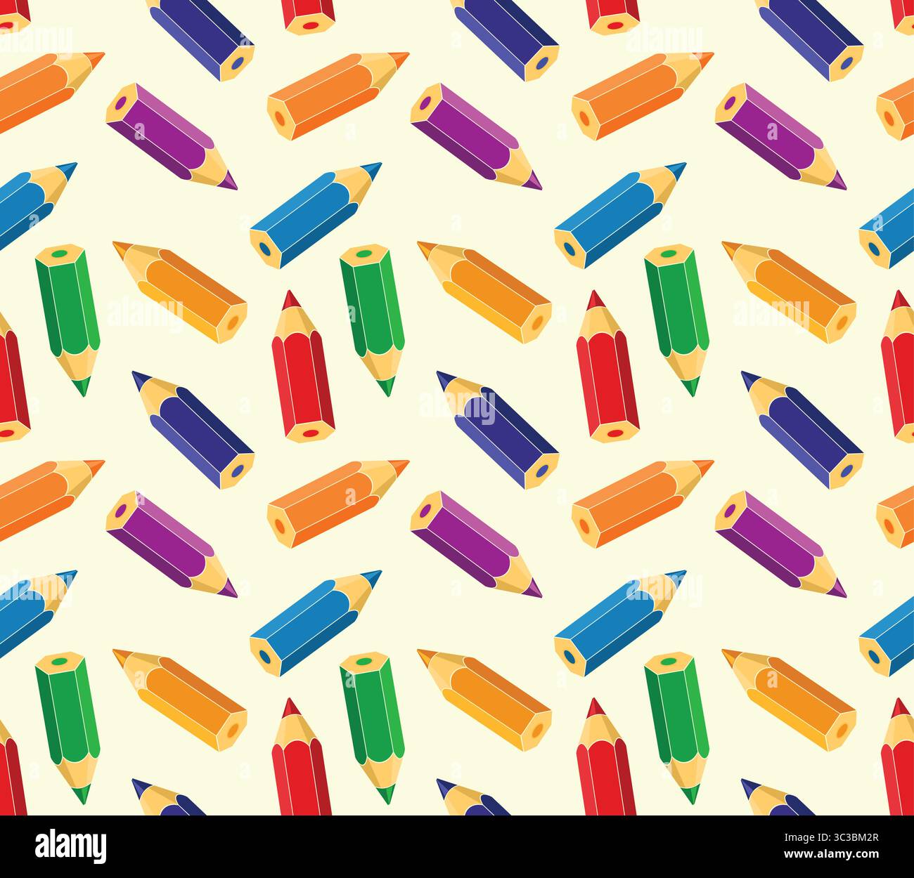 Set colored pencils stationery Stock Vector Images - Alamy