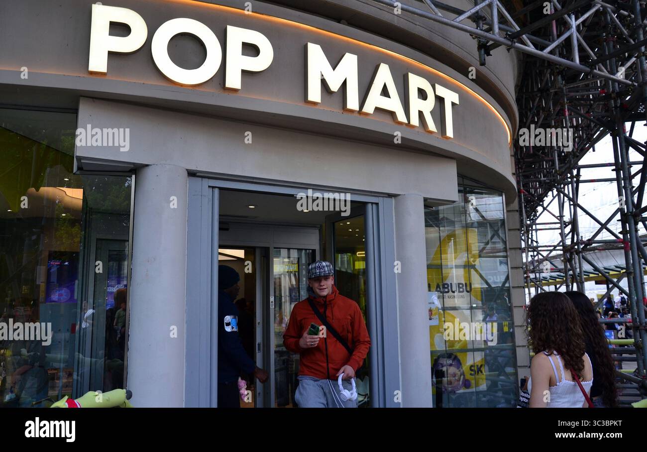 Manchester, UK, 25th July, 2025 Pop Mart, maker of the viral Labubu ...