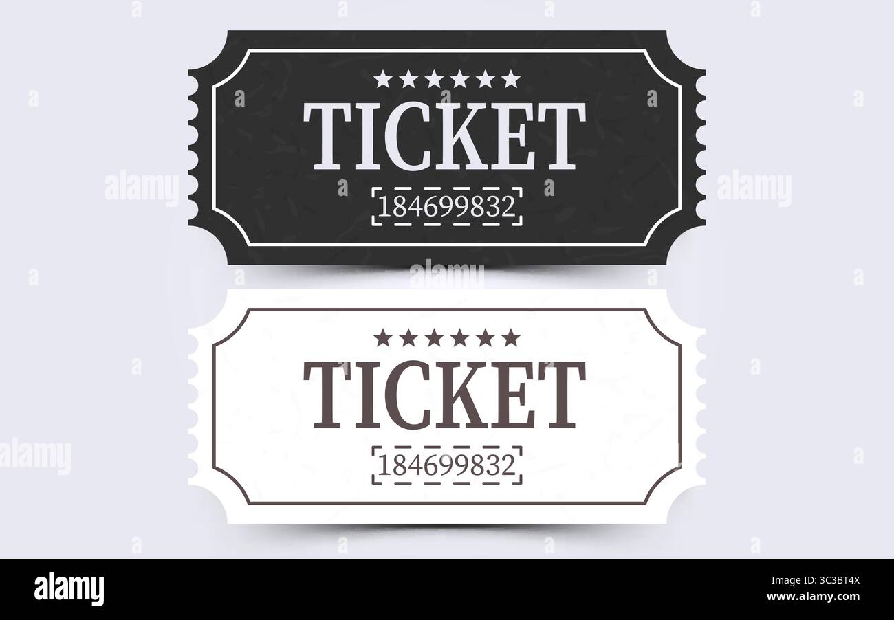 Vintage old ticket icons. Retro ticket design template. Ticket for ...