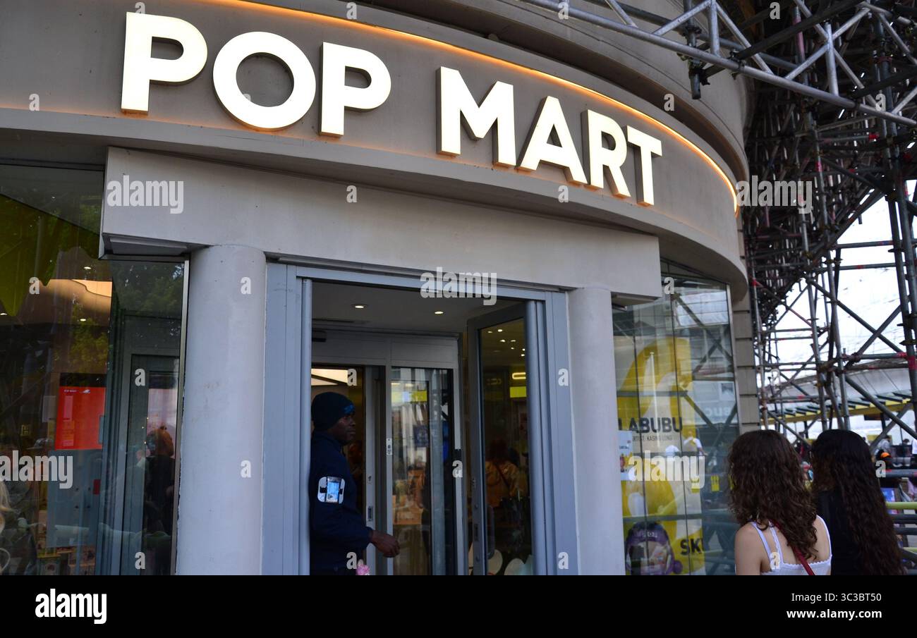 Manchester, UK, 25th July, 2025 Pop Mart, maker of the viral Labubu ...