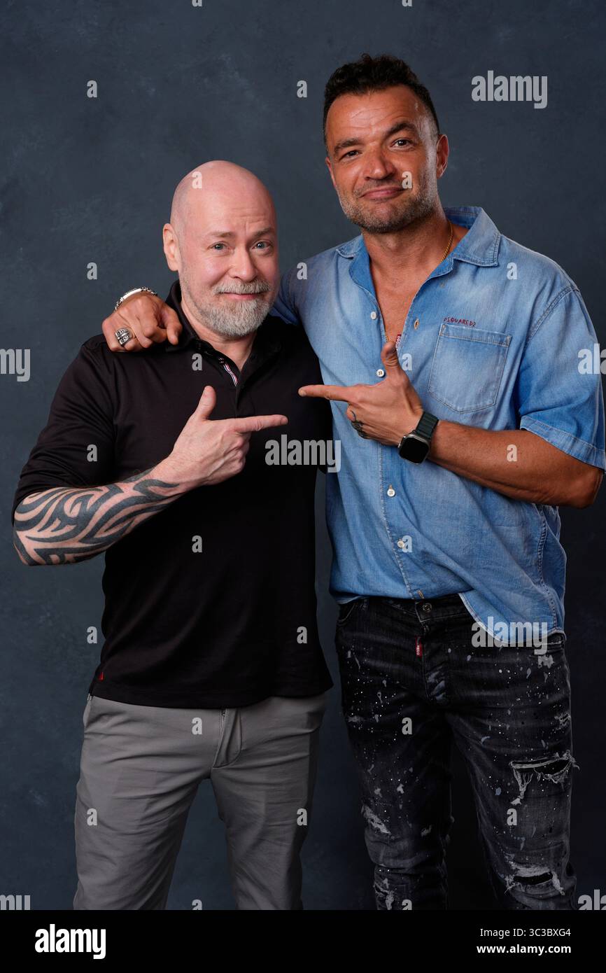Nick E. Tarabay, left, and Steven S. DeKnight pose for a portrait to ...
