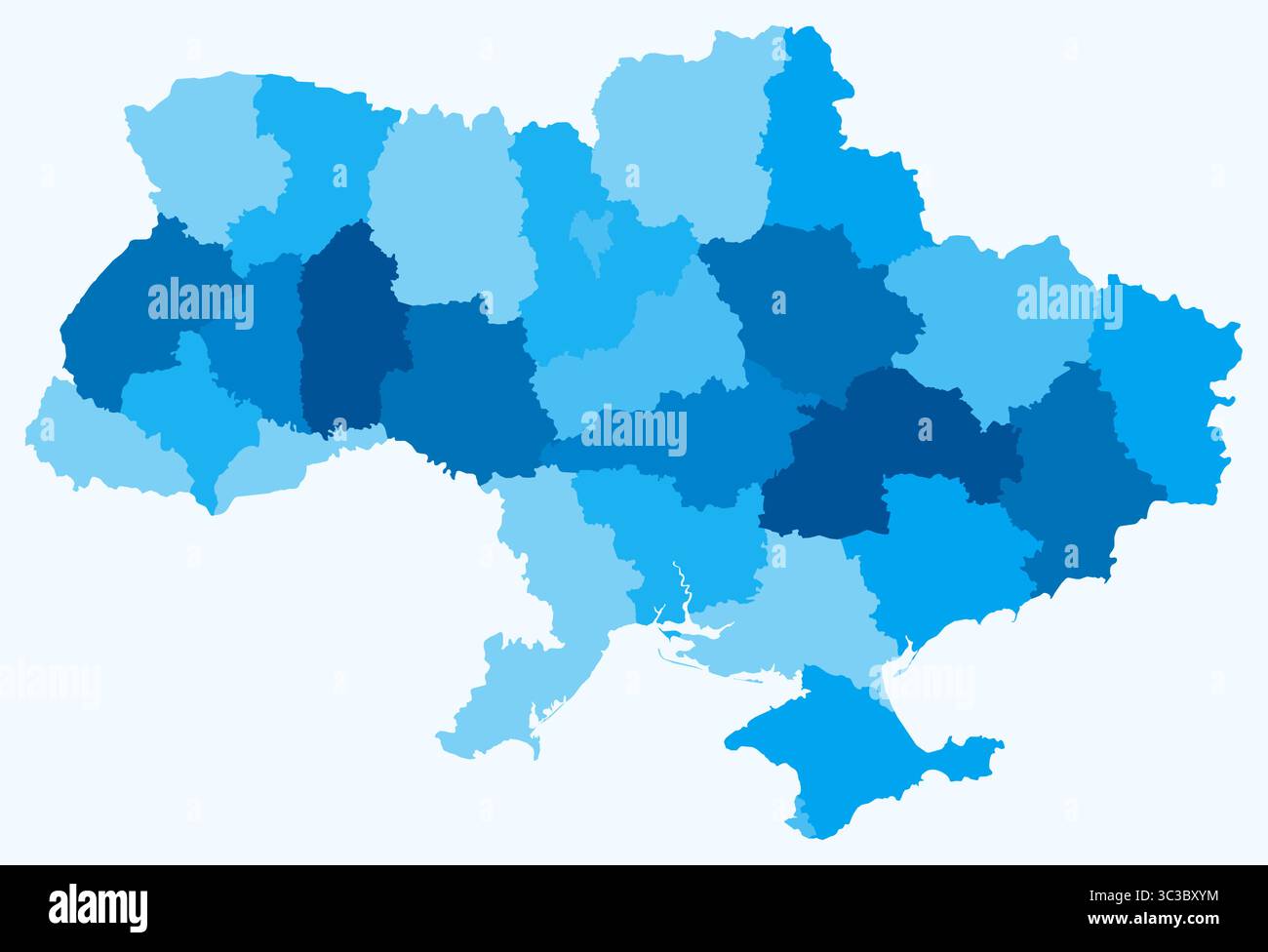 Map of Ukraine with regions. Just a simple country border map with ...