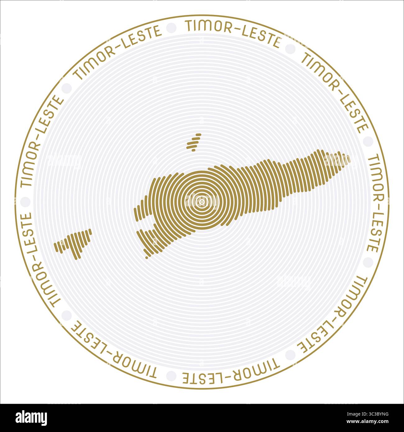 Timor-Leste round logo design. Country shape build of rings. Timor ...