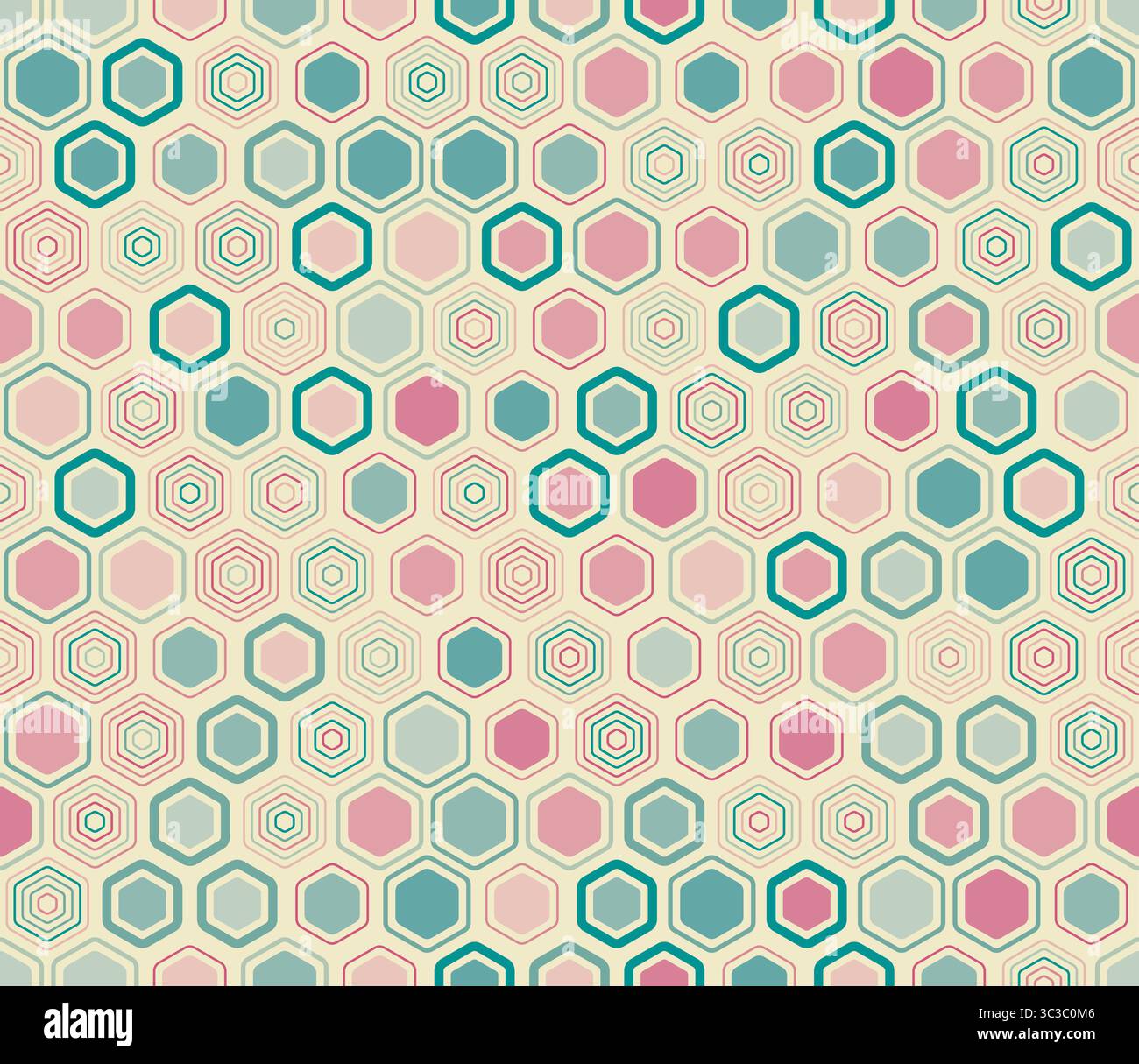 Hexagon vector pattern. Geometric elements of varied style and color. Hexagon pattern. Tileable ...