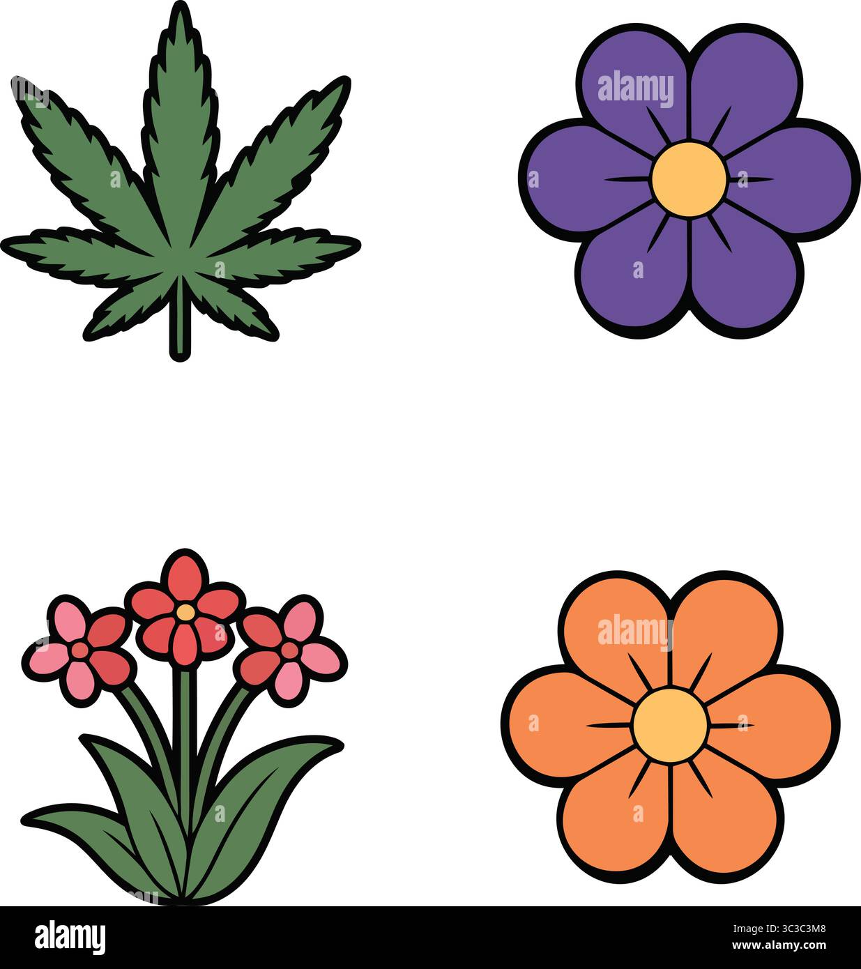 Stylish floral graphics Stock Vector Images - Alamy