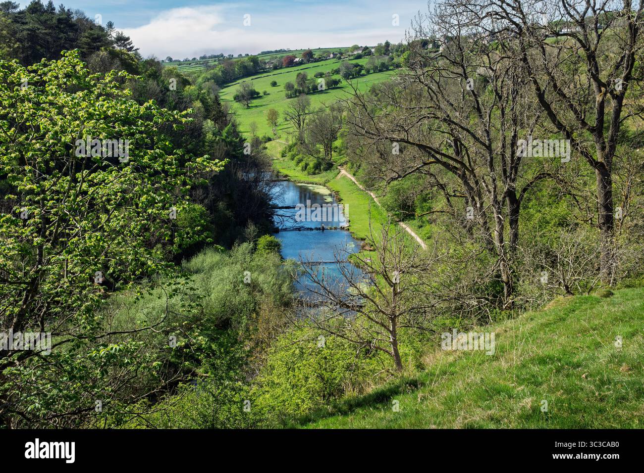 Lathkill Dale in spring, Peak District National Park, Derbyshire ...