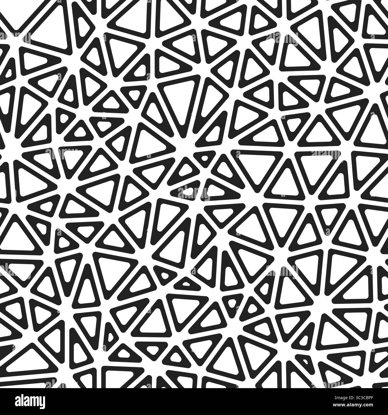 Mosaic triangles shapes background. Compact triangles size. Black and ...