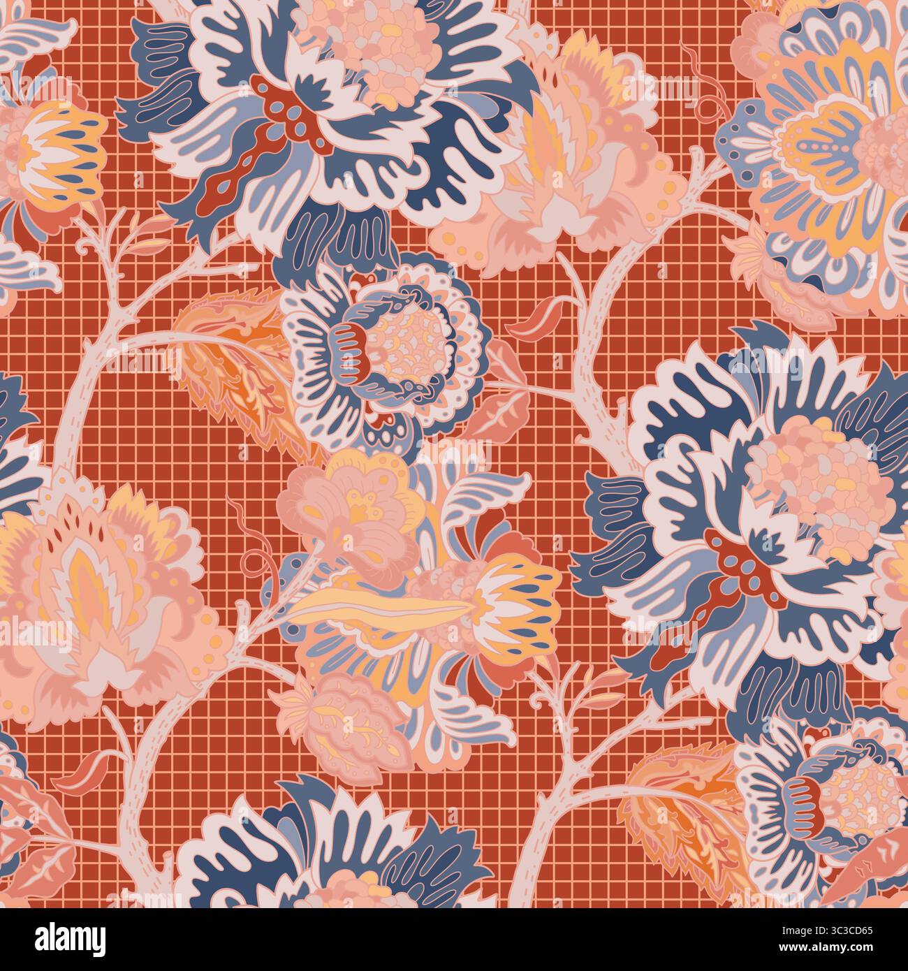 Grid of floral motifs hi-res stock photography and images - Alamy